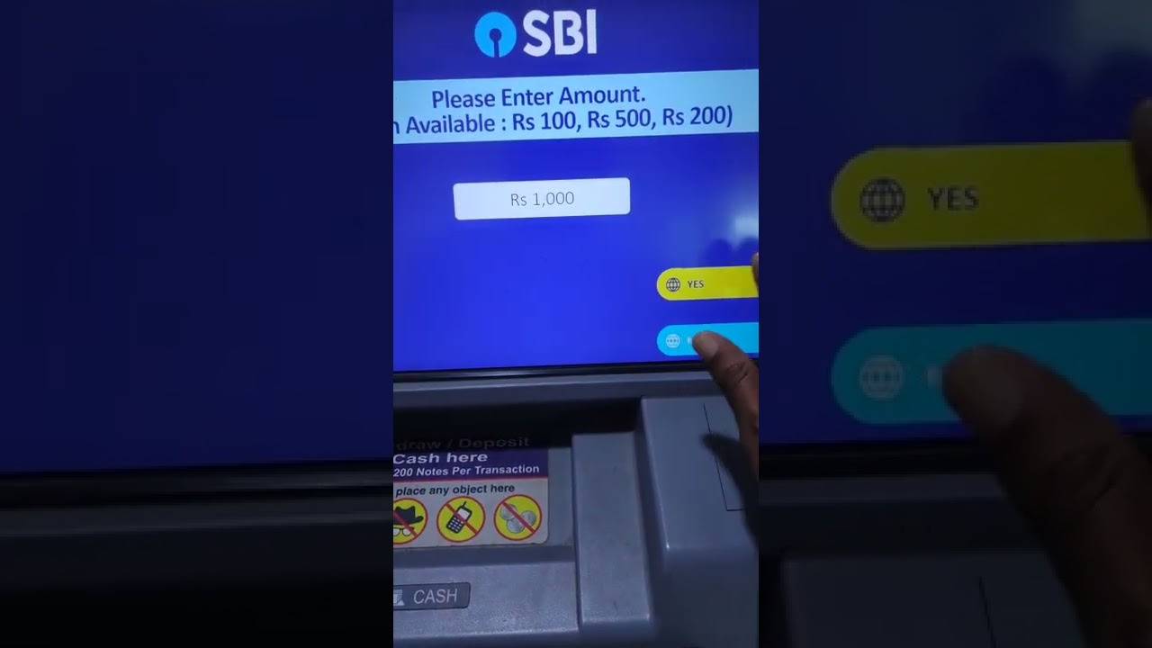 PLC Debit card money withdrawal process at SBI ATM - YouTube