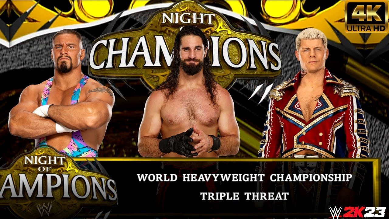 WWE 2K23 Seth Rollins vs Cody Rhodes vs Bron Breakker|WWE World Heavyweight Championship Match ...