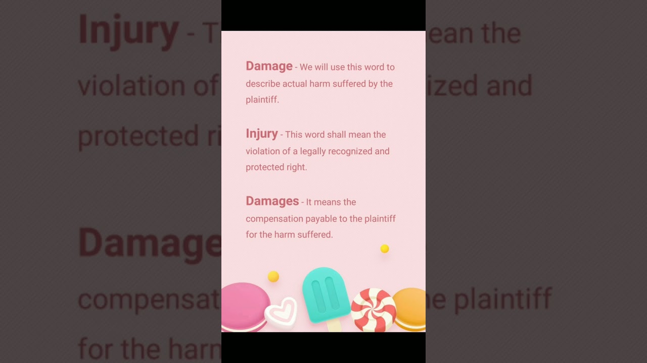 Meaning of Damage, Injury and Damages #shorts#damage#damages#injury# ...
