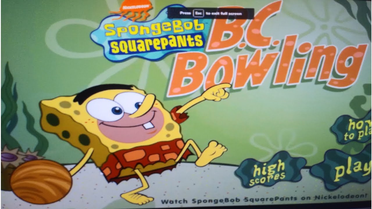 SPONGEBOB! B C BOWLING! VERY COOL GAME! - YouTube