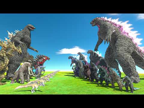 Alpha Titans vs Atomic Godzilla Power Level Evolution - Animal Revolt Battle Simulator