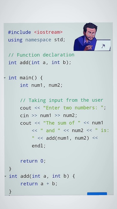 "C++ Program to Calculate the Sum of Two Numbers Using Functions" - YouTube