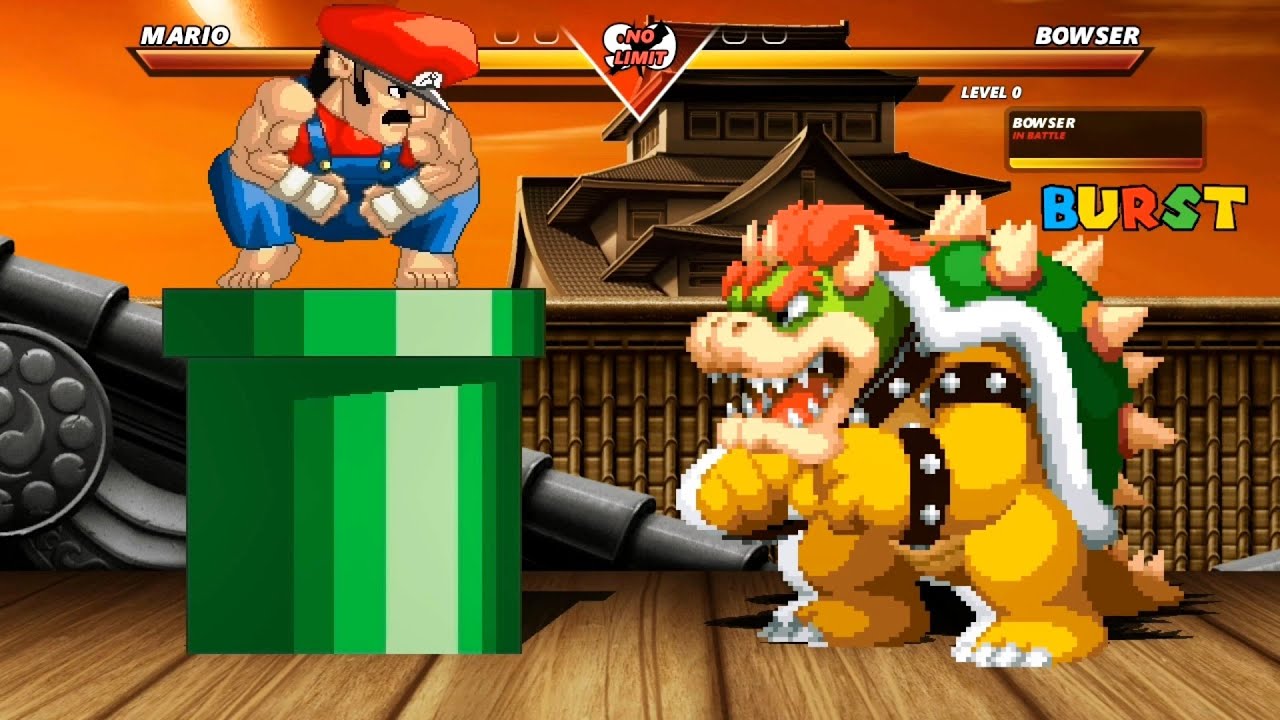 SUPER MARIO vs BOWSER - Highest Level Amazing Fight! - YouTube