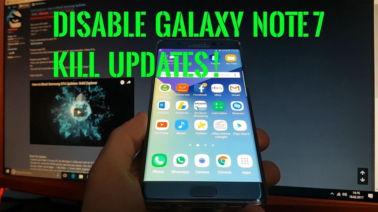 How To Block/Disable Galaxy Note 7 Kill Updates ! - YouTube
