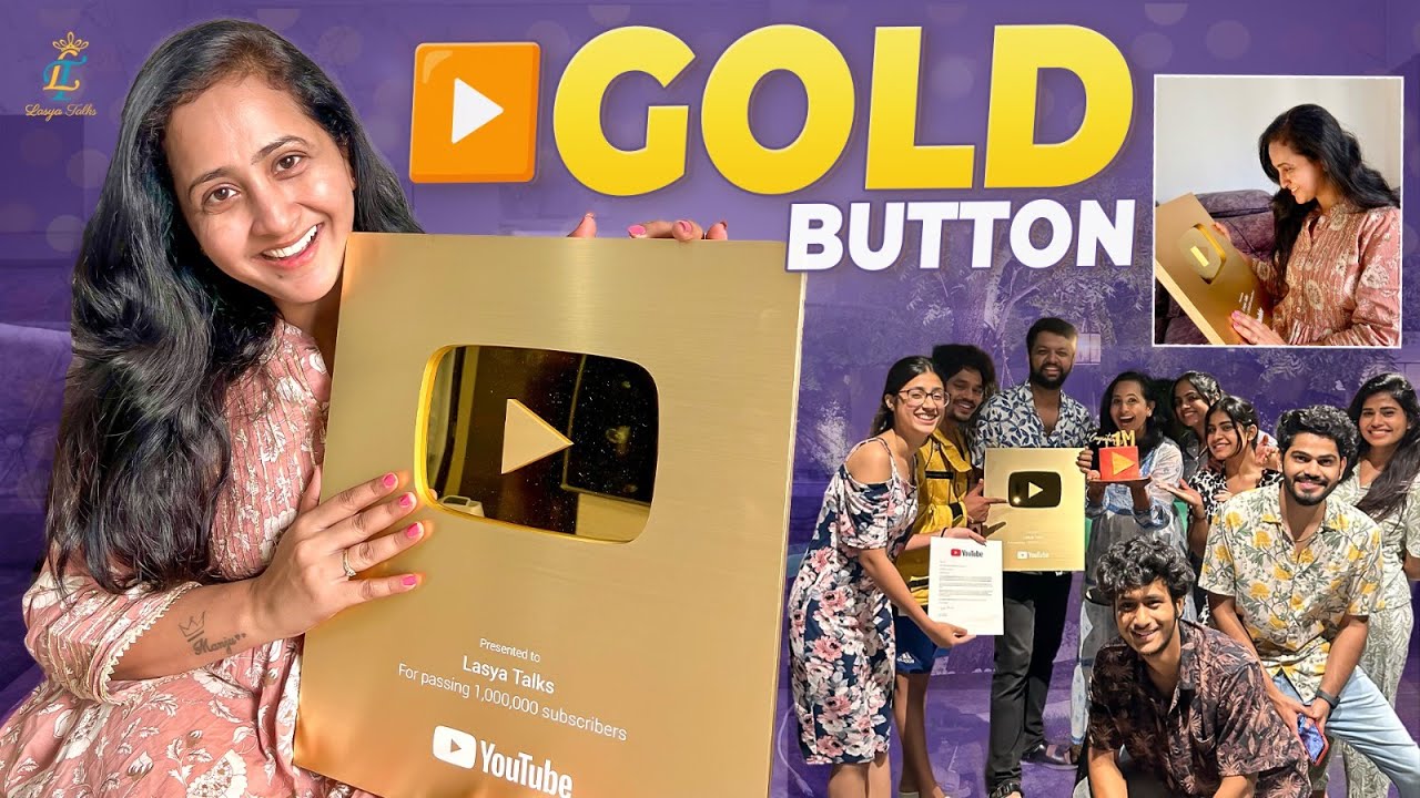 My Gold ️Button 😍|| YouTube Gold Play Button || Proud Moment || Happy ...