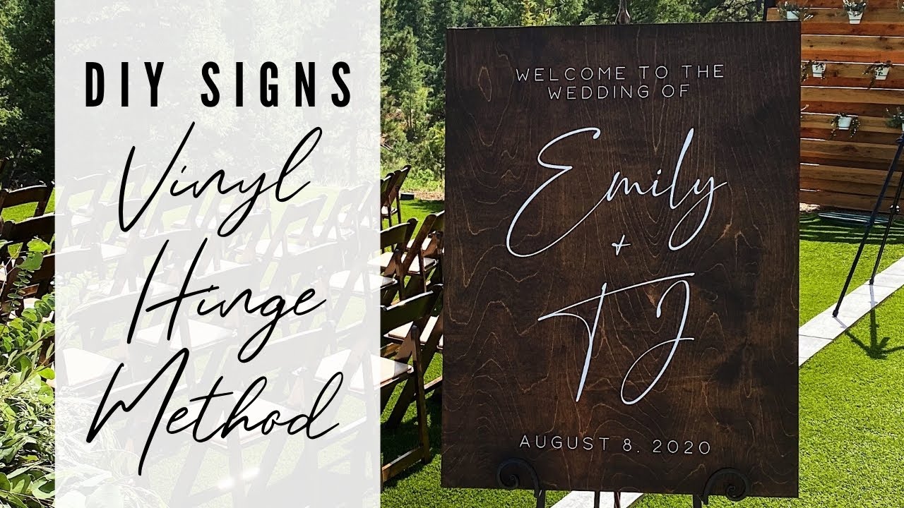 DIY Wedding Sign Vinyl Hinge Method #shorts - YouTube