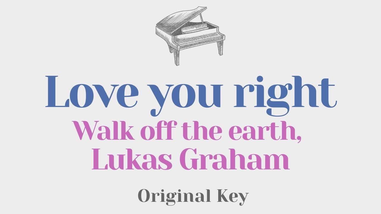 Love you right - Walk off the Earth, Lukas Graham (Piano Karaoke ...