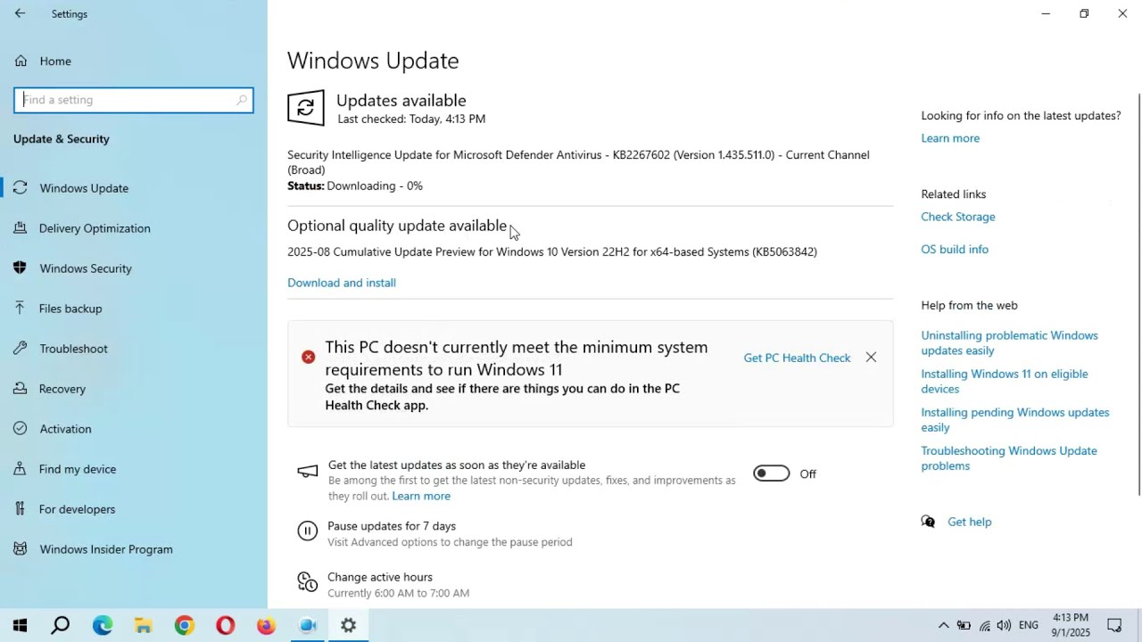 Windows 10 Last Optional Quality Update For NON ESU Program Users ...