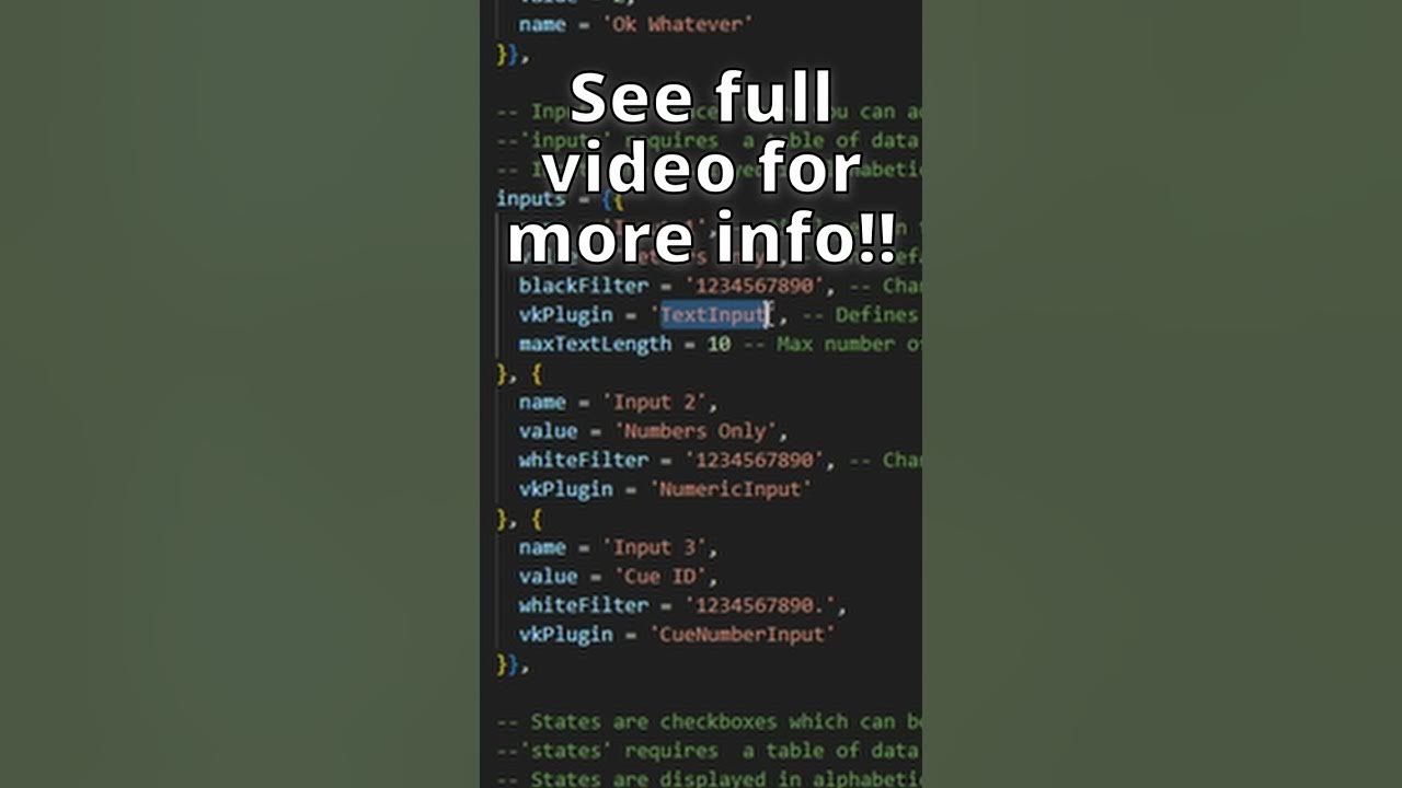 MessageBox Inputs #lua #grandma3 #coding #messagebox #userinput - YouTube
