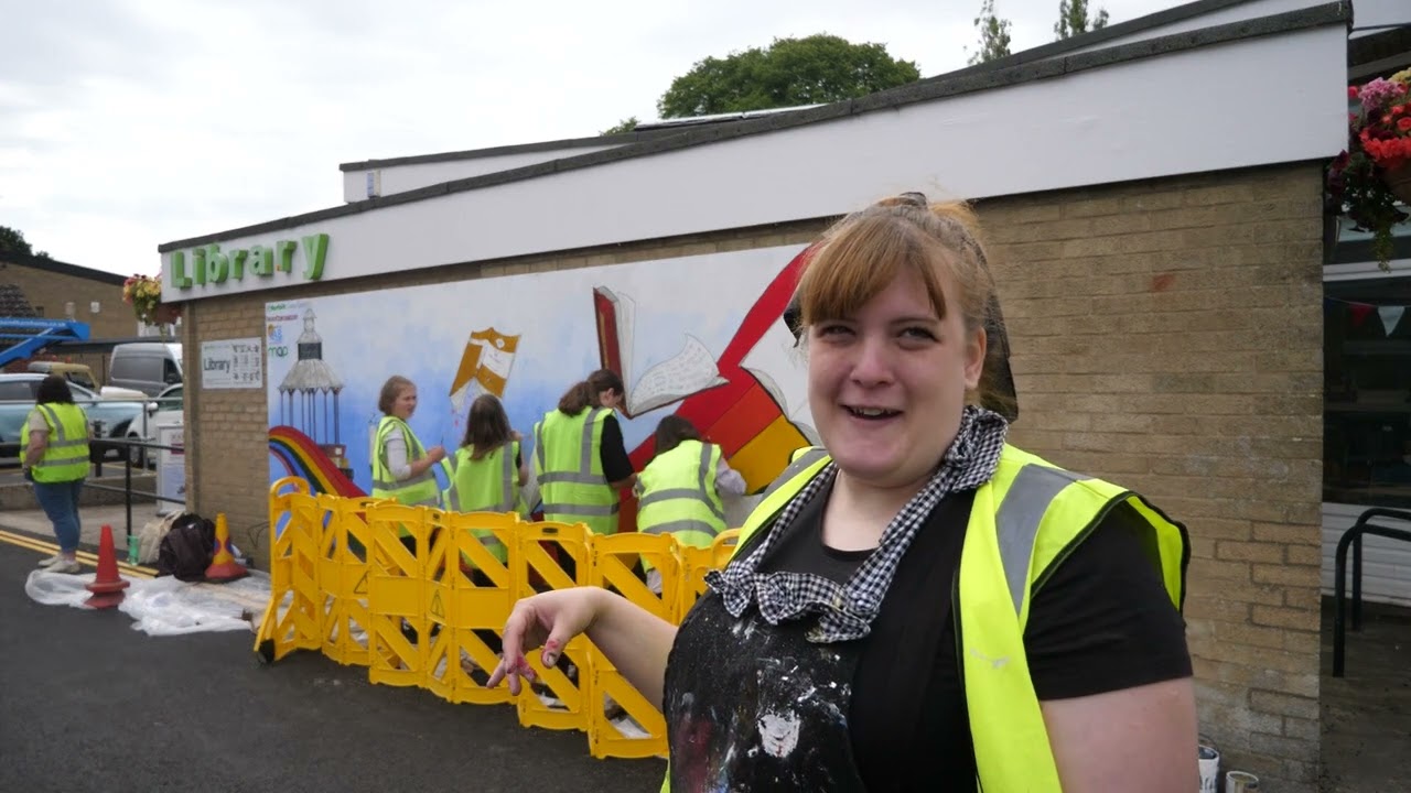 North Walsham High School help paint mural at North Walsham library ...