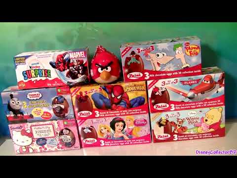 25 Surprise Eggs 2014 Angry Birds KINDER Phineas and Ferb Thomas Disney Planes