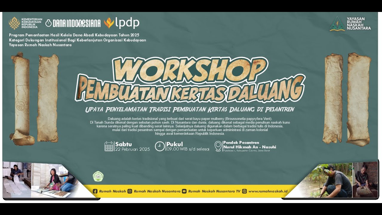 Workshop Pembuatan Kertas Daluang - YouTube