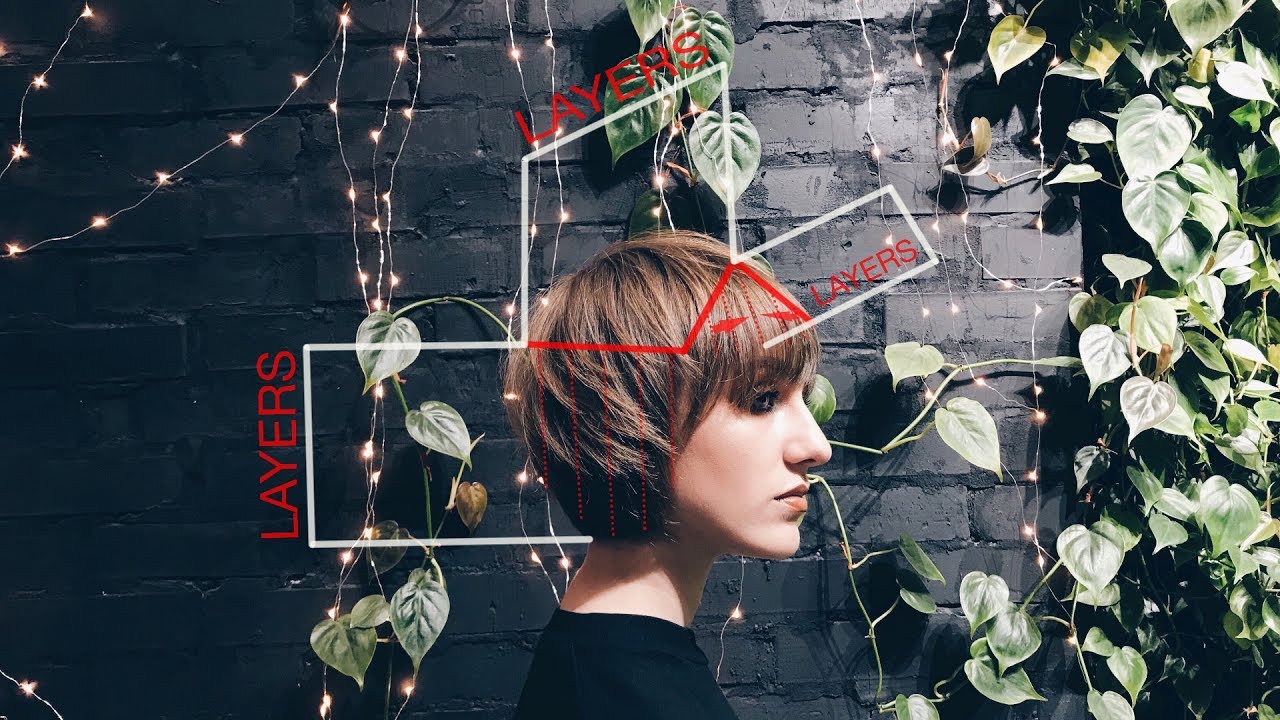 volume layered haircut, short women's cut - YouTube