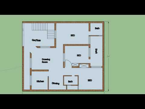 34X40 Feet House Plan with 6 different designs - YouTube