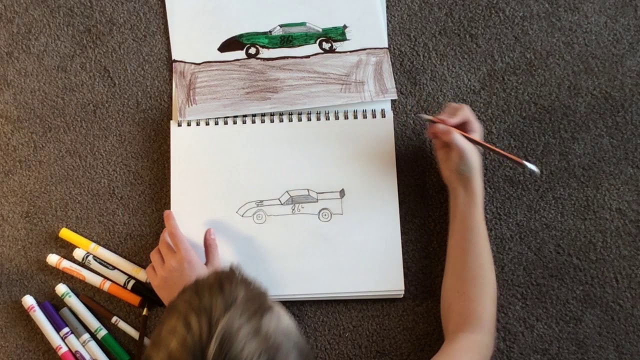 How to draw a mud-race car - YouTube