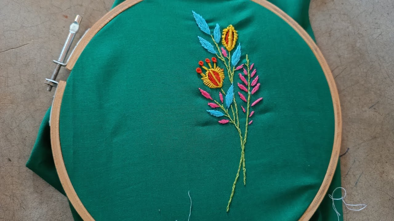 LIVE flower hand niddle Embroidery stitch designe, @tridha281 - YouTube