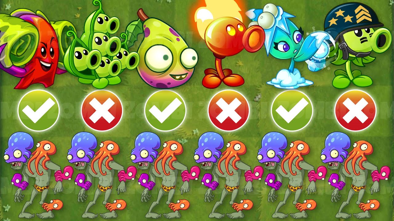 PvZ 2 Plants With 5 Plant Food VS Octo Zombie - Who Will Win? - YouTube