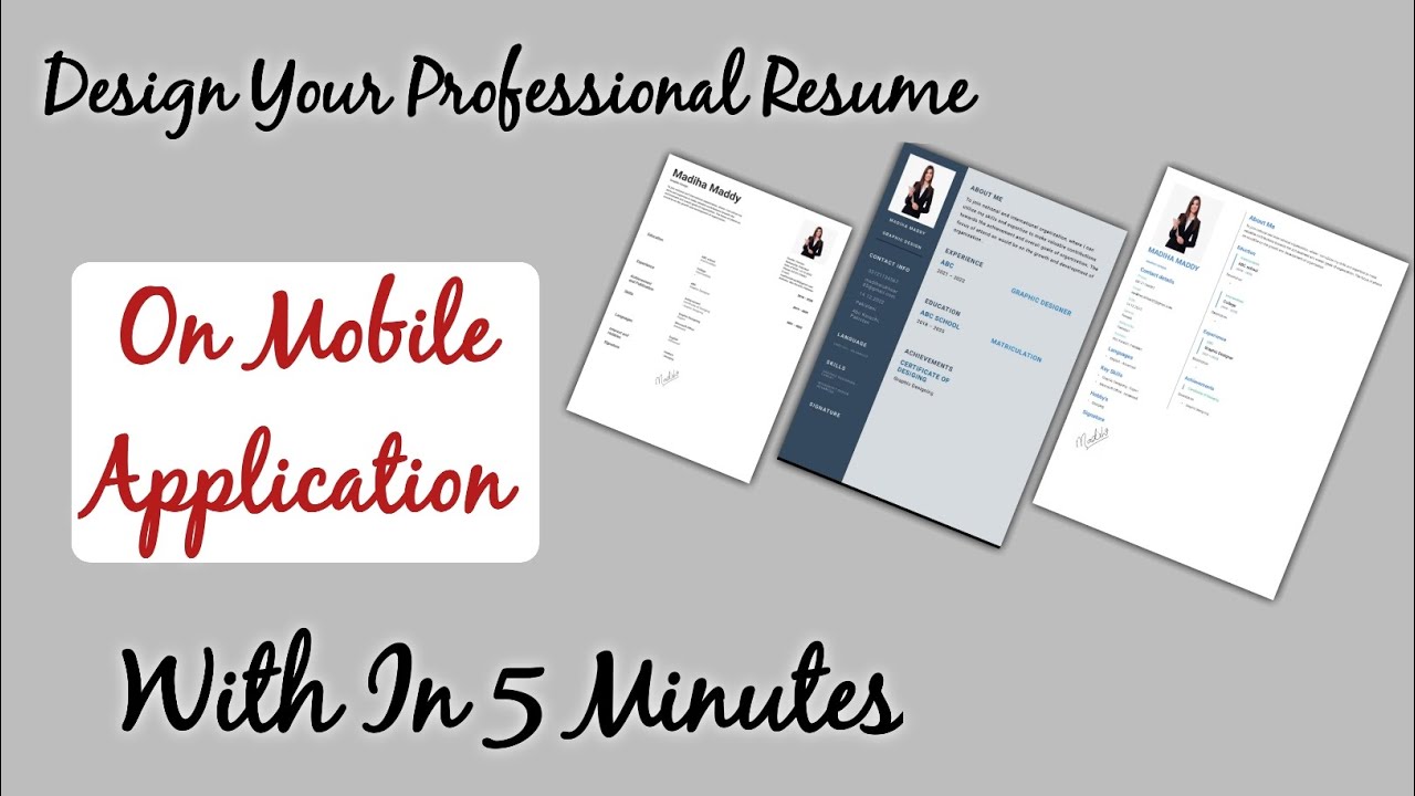 Resume Desiging || CV Maker || On Mobile Application || Professional ...