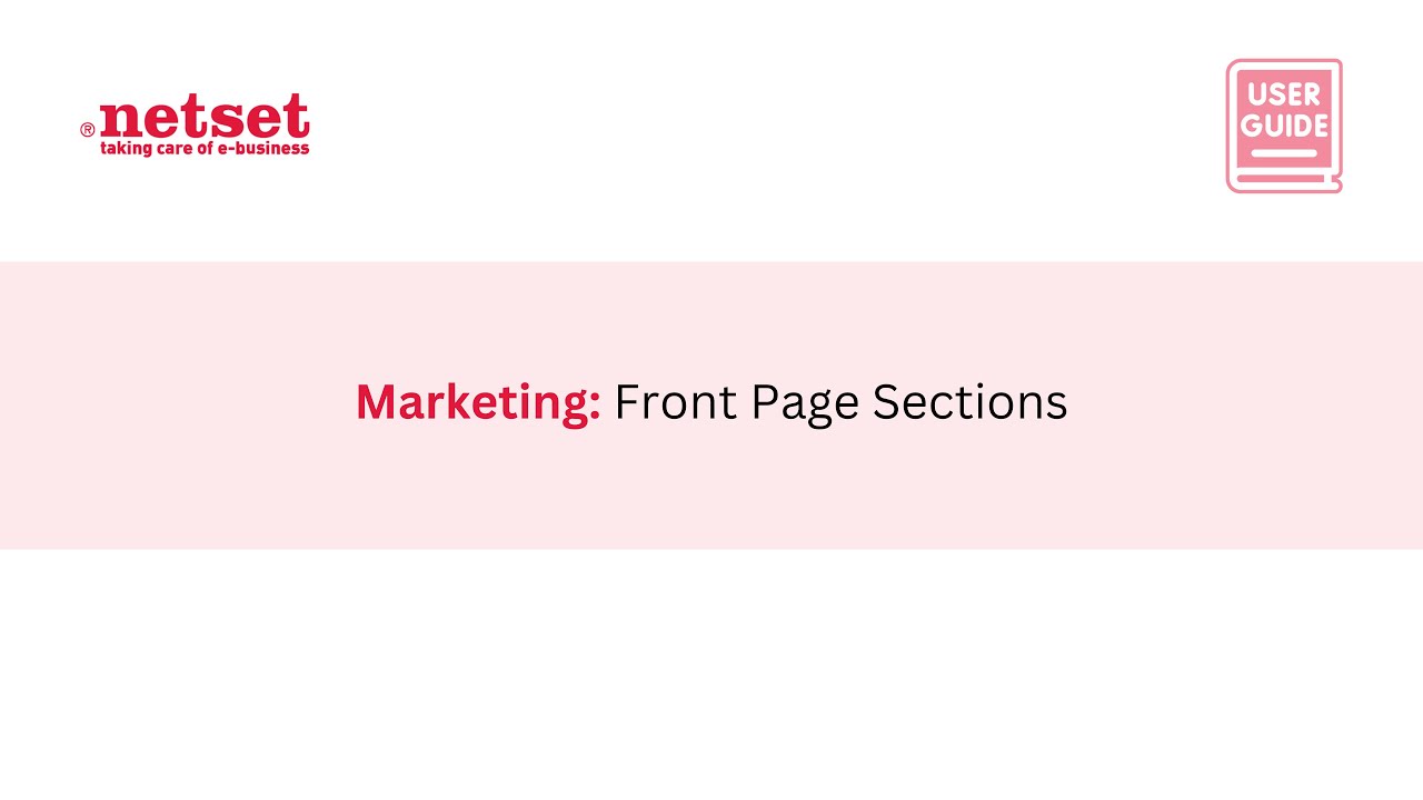 Marketing Section - Front Page Sections - YouTube