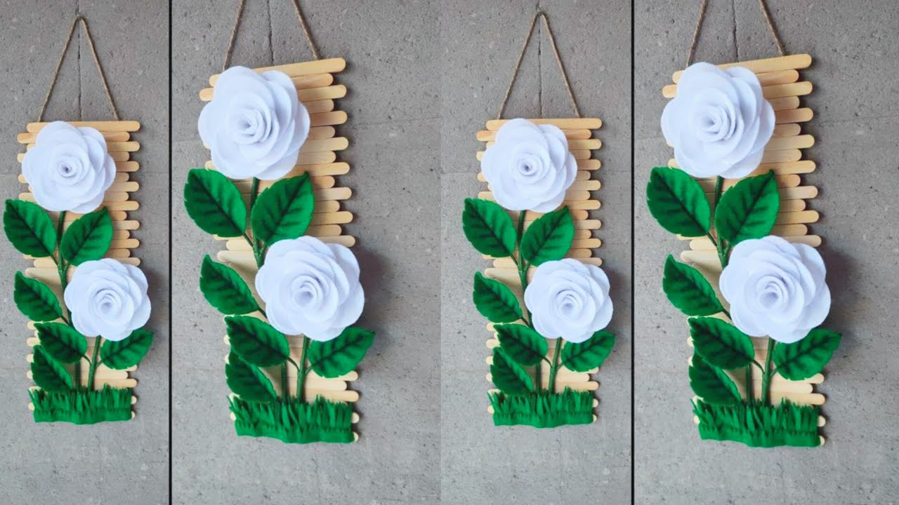 Amazing White Rose Wallmate | DIY Flowers Wallmate | Wallmate Make at ...