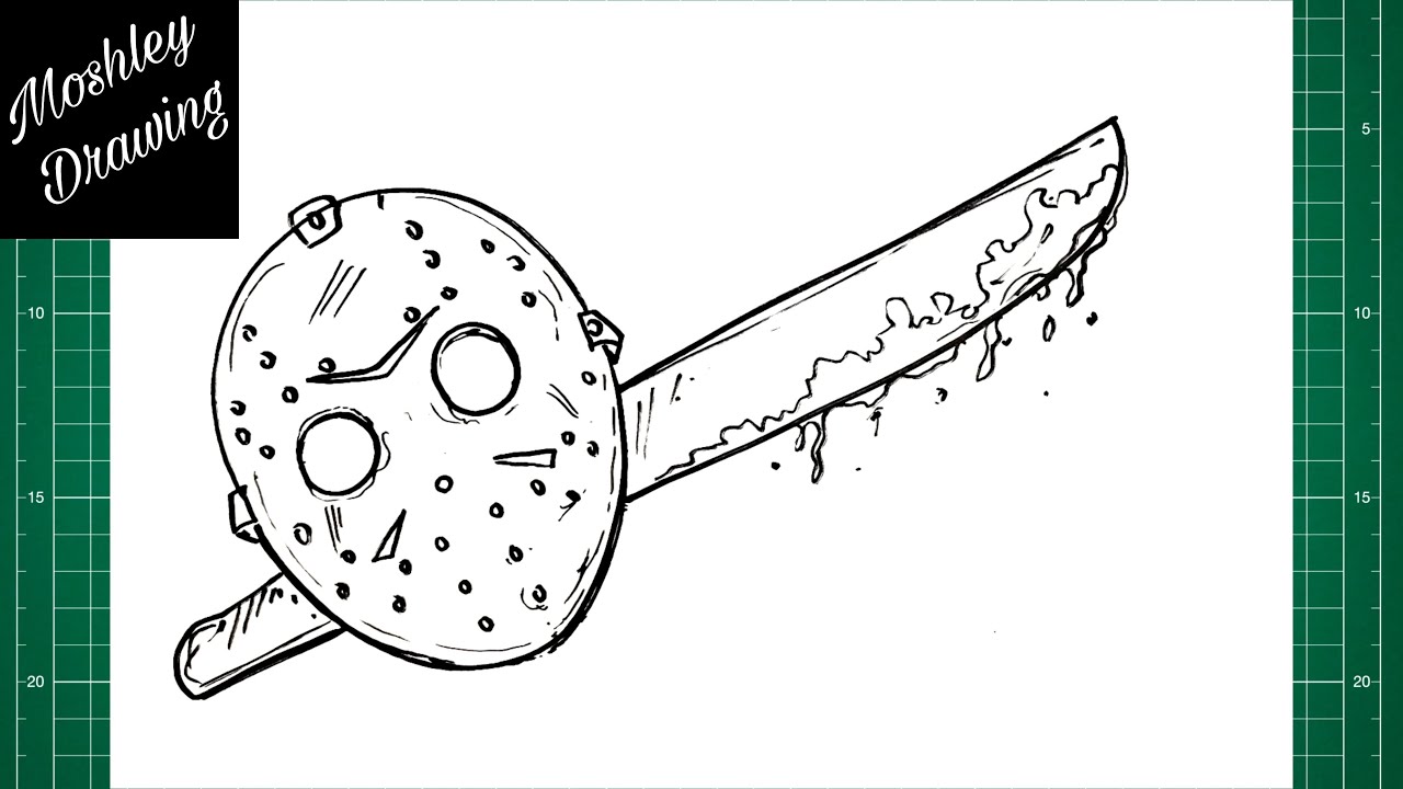 How To Draw Jason Voorhees Mask And Machete YouTube How To Draw Jason Voorhees Mask And Machete YouTube