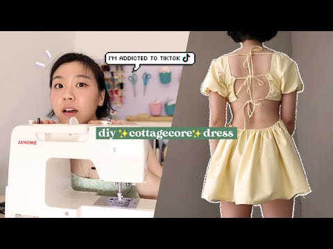 I DIY a Dress from TikTok? /🌸 softgirl x cottagecore 🌻 (i love it) + PATTERN