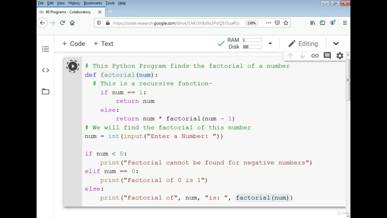 Factorial calculator of a number in Python - YouTube