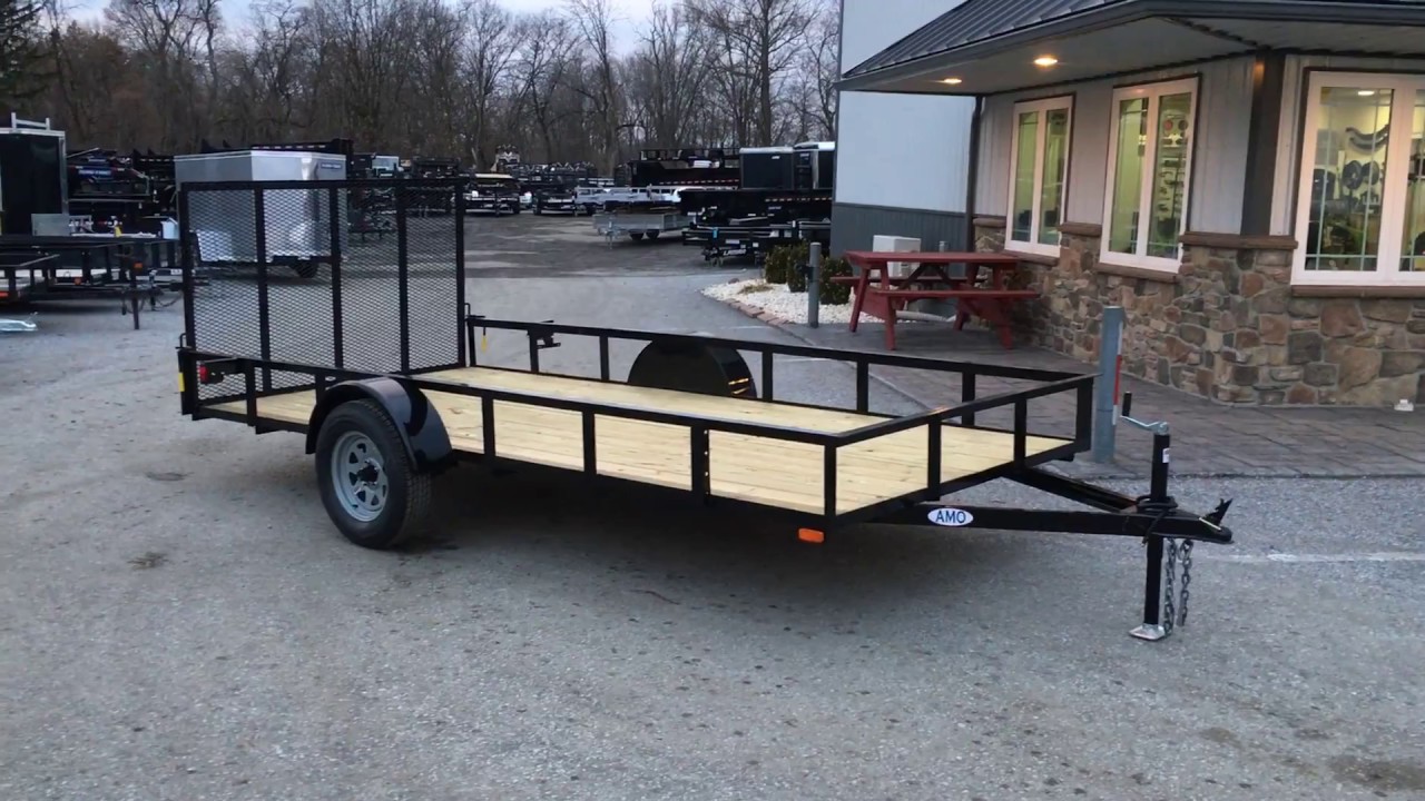 AMO 76"x14' Utility Landscape Trailer 2990# GVW A614G - YouTube
