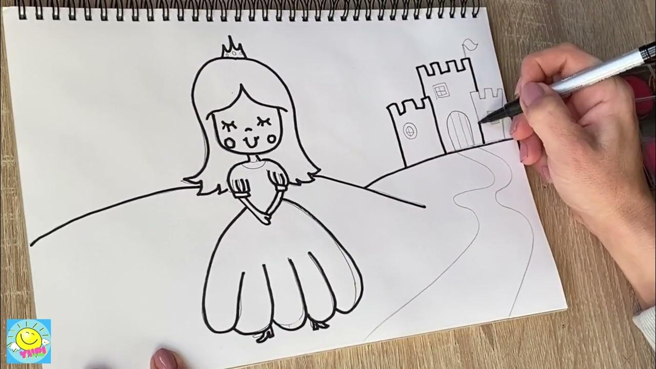 Πώς να σχεδιάσω μια πριγκίπισσα βήμα βήμα Νηπιαγωγείο Δημοτικό Youtube