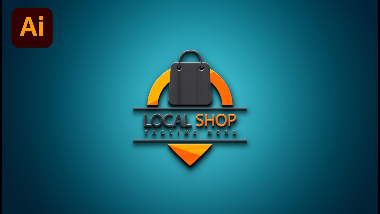 How to creat Shop logo design in adobe illustrator 2024 step by step # ...