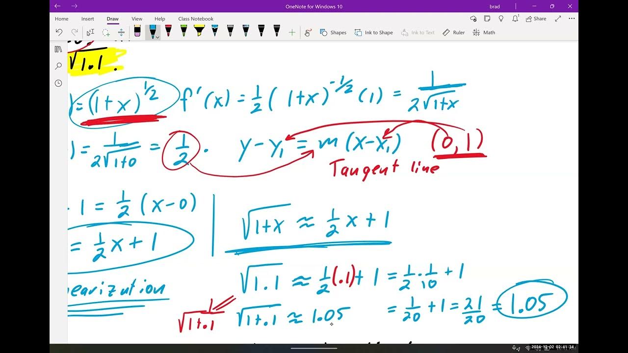 Math 150 3.10 Linearization - YouTube