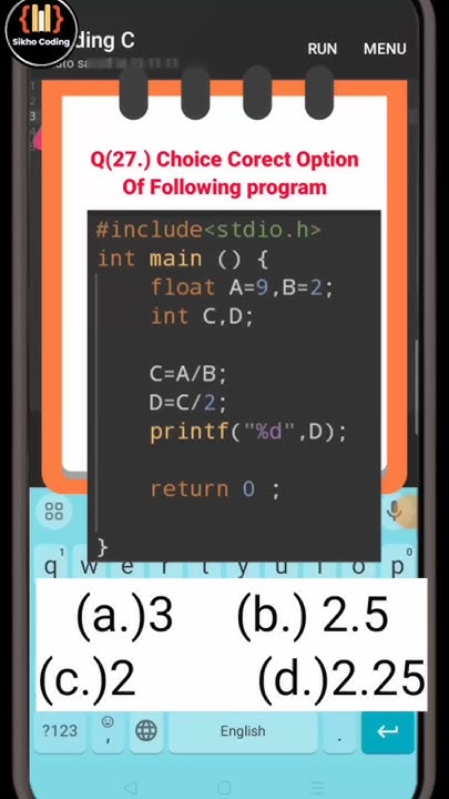Programming Questions In C Language Sikho Coding Short Shorts Viral Ytshort Youtubeshorts