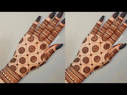Full Hand check pattern Mehndi Design |Easy Simple Mehndi Design For ...