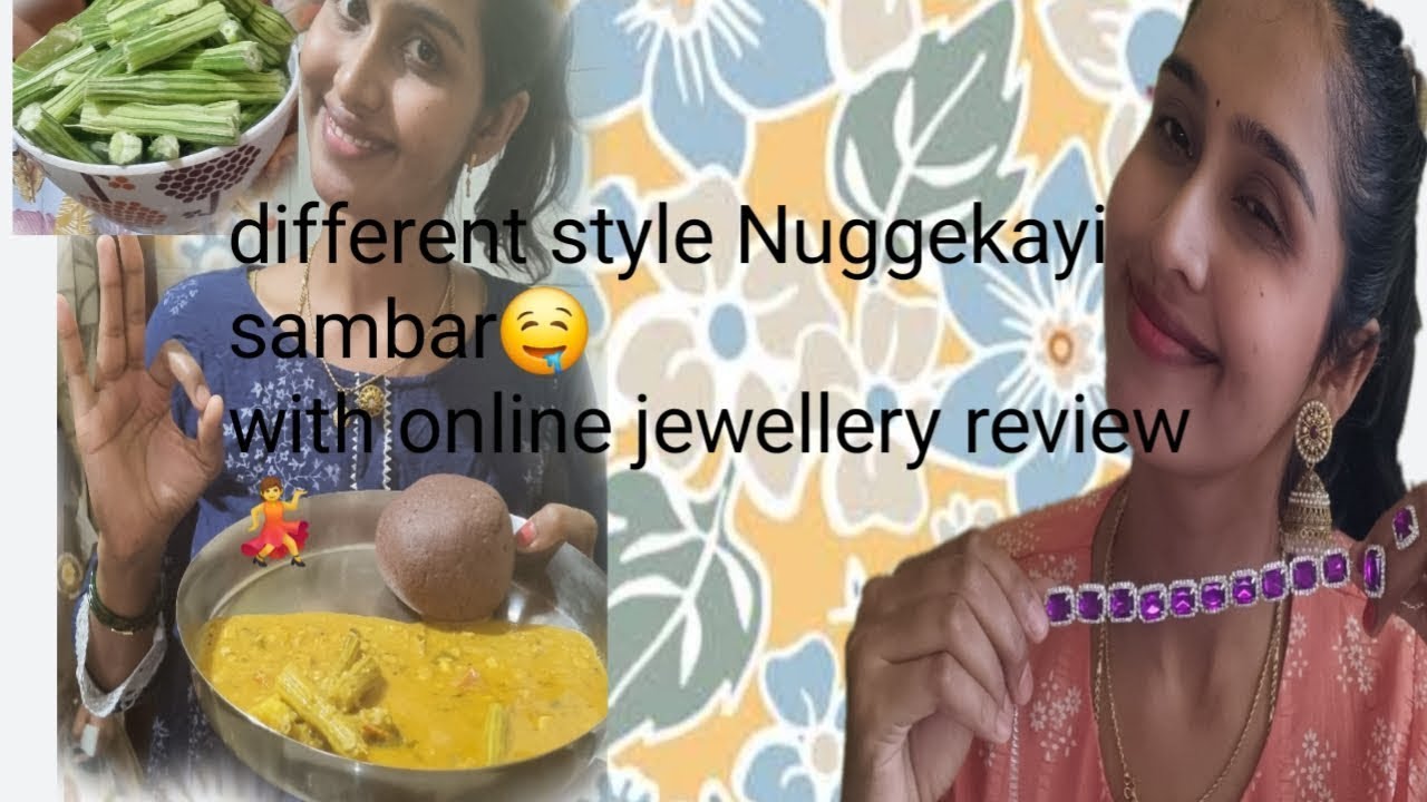 Different style Nuggekayi sambar recipe and with online jewellery ...