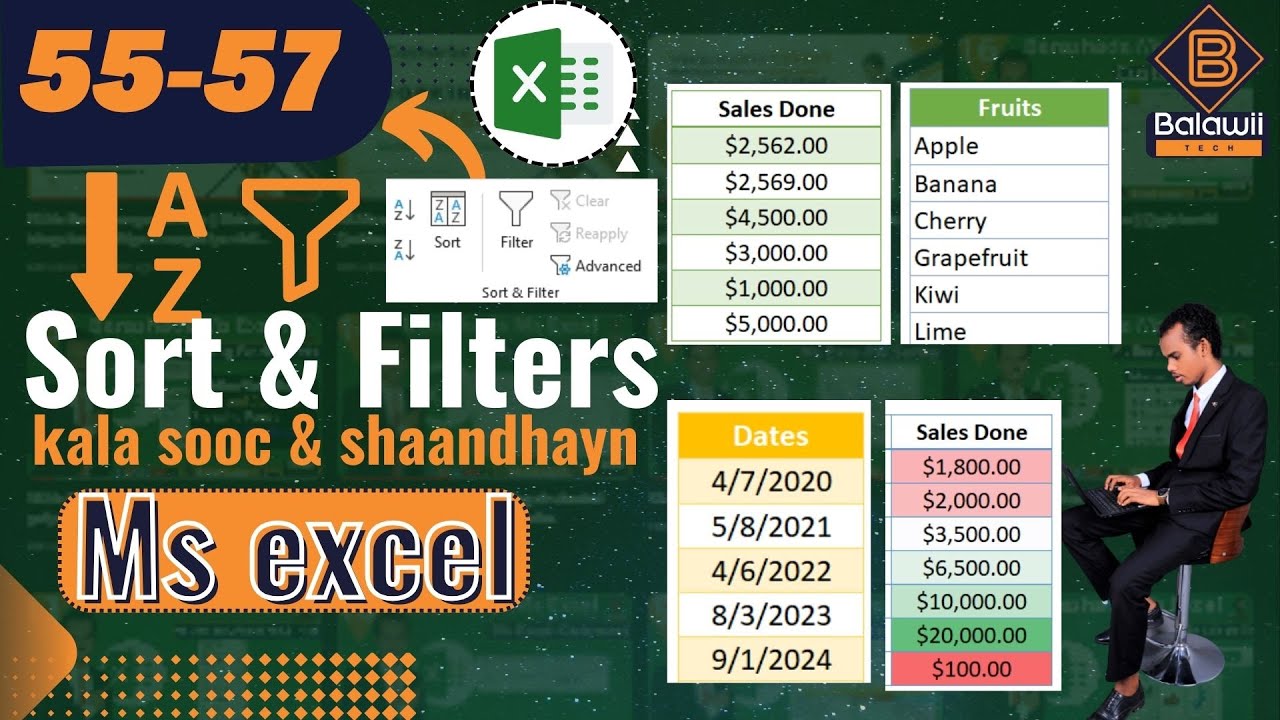 55 57 Ms Excel Sort And Filters ⋙ Data Sorting Basic Filtering Data And Advanced Filters