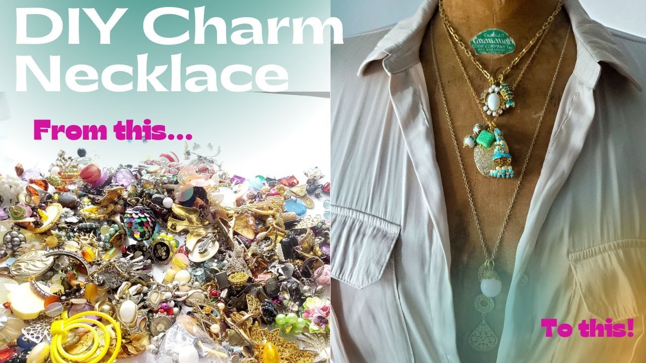 Upcycled Jewelry: How To Make Your Own Charm Necklace Using Thrift ...