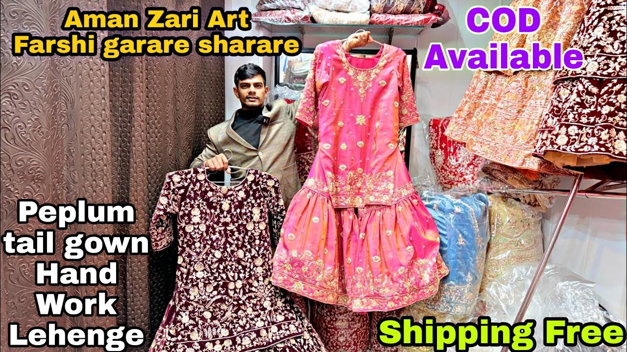 Aman Zari Art Zardozi Hand Work Lehenge Gharare Sharare Special ...