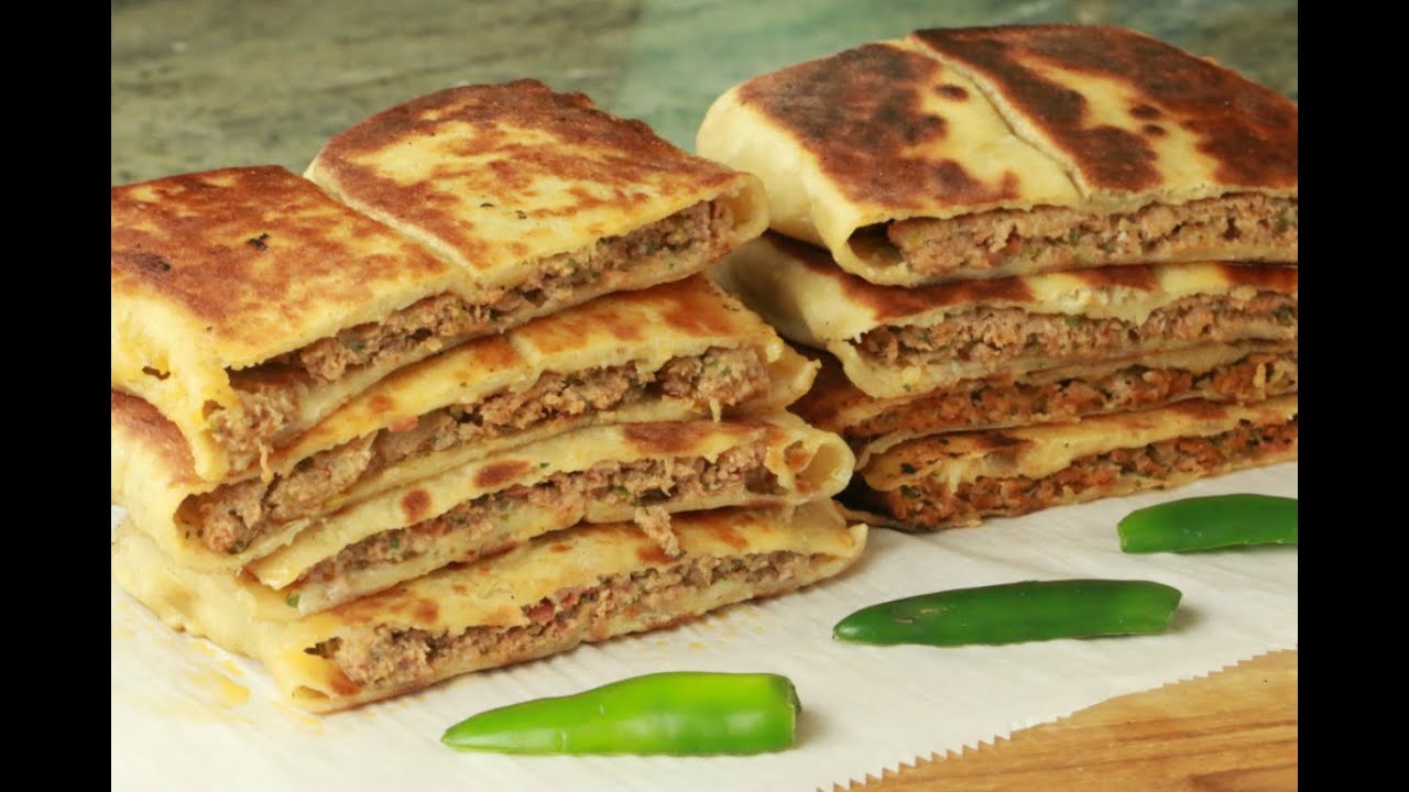 BEST MEAT POCKETS | MIDDLE EASTERN FLAT BREAD WITH MEAT FILLING - YouTube