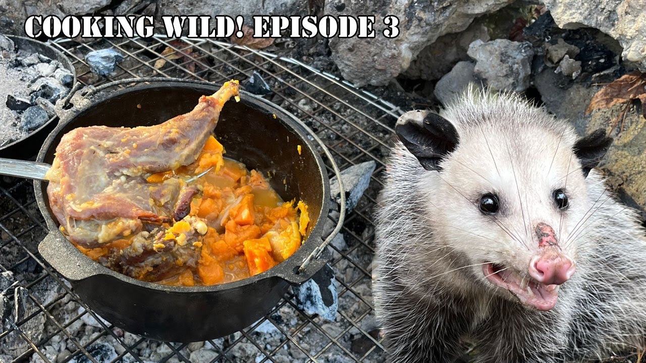 Dutch Oven OPOSSUM and SWEET POTATOES! Cooking WILD Episode 3! - YouTube