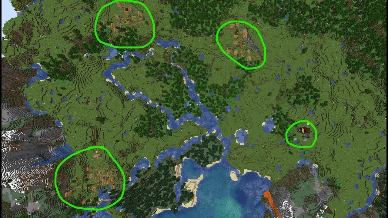 Minecraft 1.17 java seed: Spawn near 5 villages and pillager outpost ...