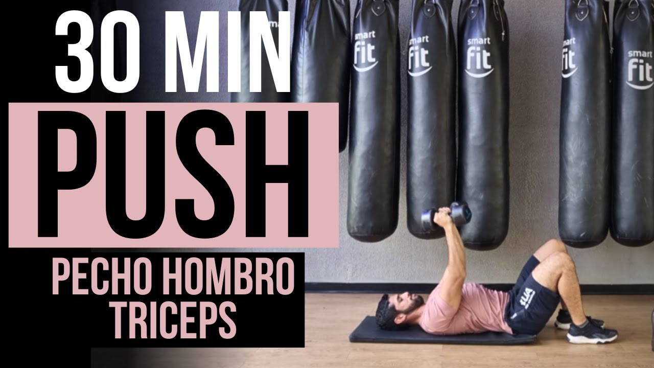 Rutina PUSH / EMPUJE en casa 🔥 ejercicios para PECHO HOMBRO y TRICEPS ...