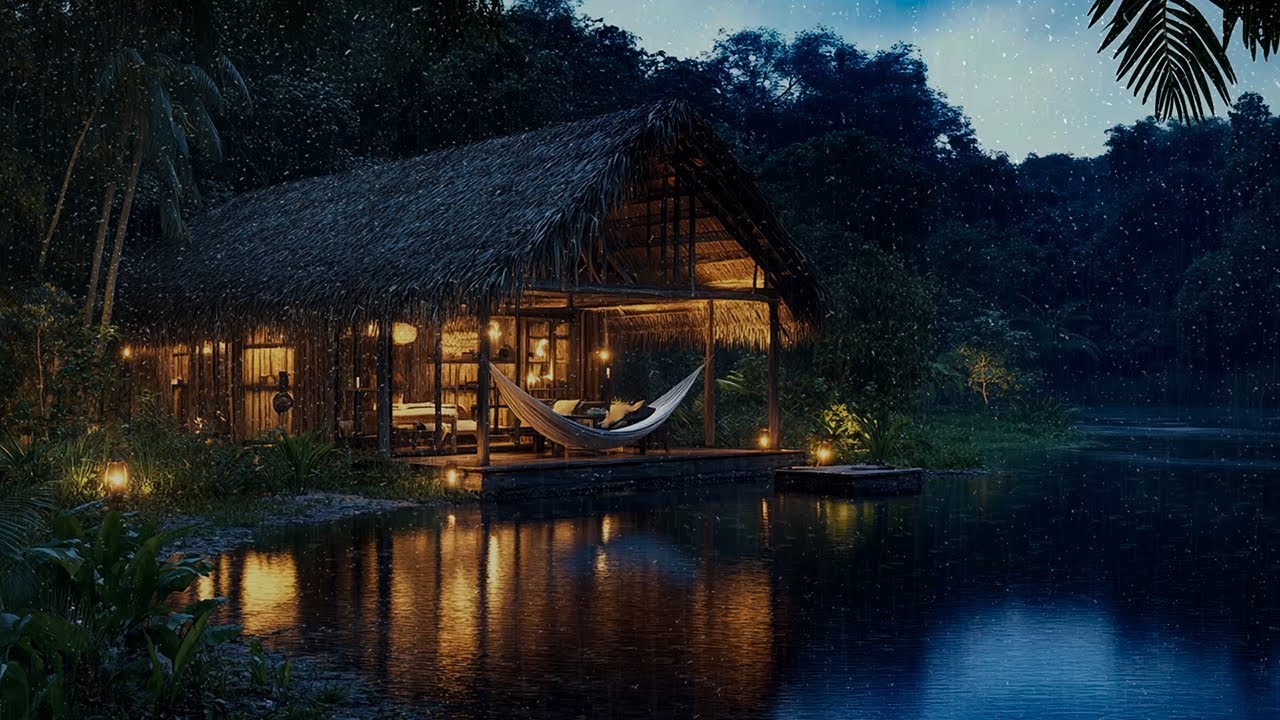 Gentle Rain on a Calm Slow Moving Lake | Peaceful Rain Sounds for Sleep ...