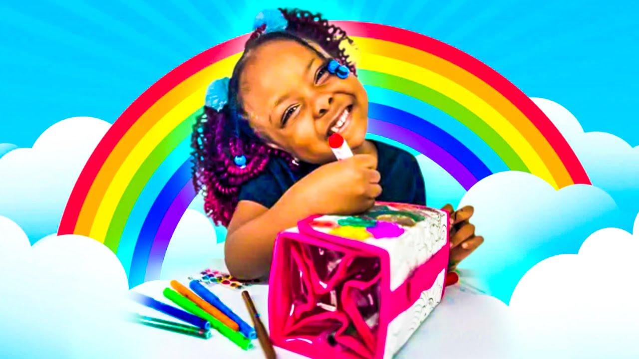 ZAZA HAS A NEW RAINBOW COLORING SET ! - YouTube