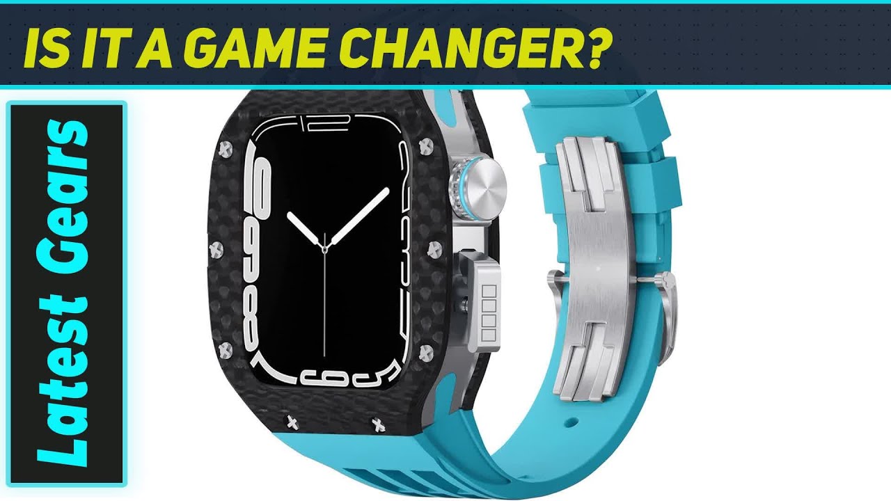 Ultimate Apple Watch Mod: Carbon Fiber Case & Rubber Strap Kit for 44 ...