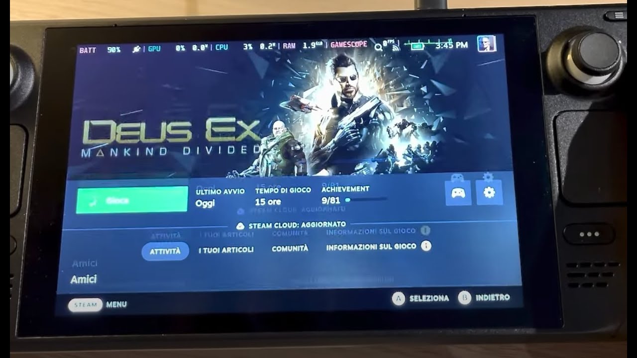 Deus Ex mankind divided Steam Deck gameplay - YouTube