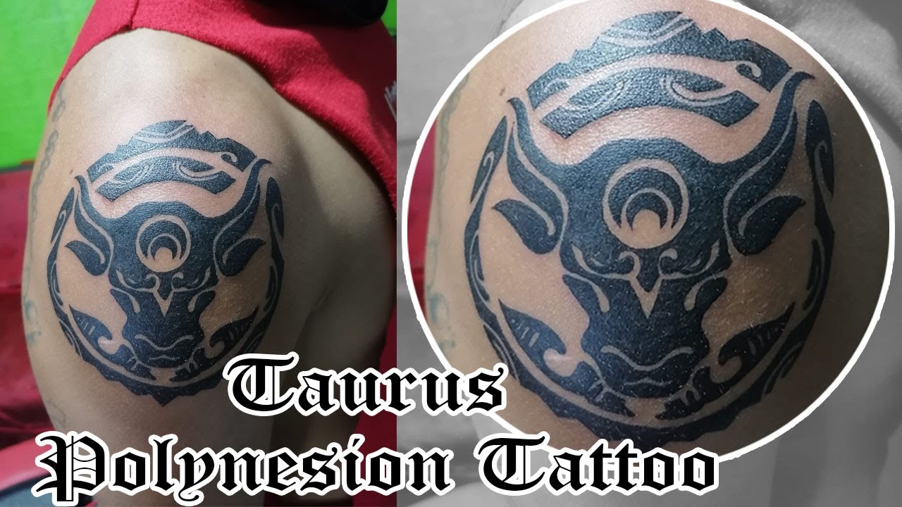 TAURUS POLYNESIAN TATTOO TIMELAPS. - YouTube