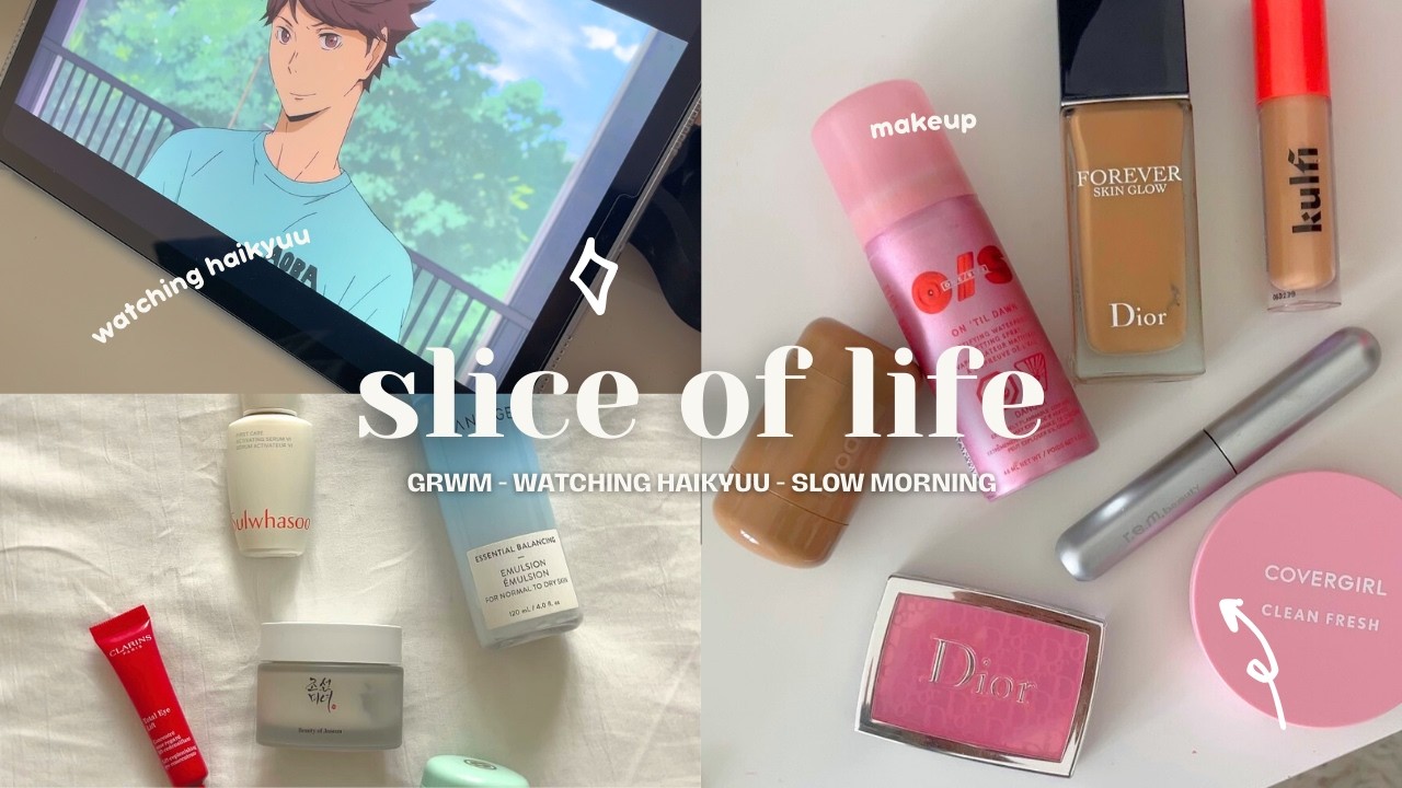 slice of life ⋆｡𖦹°⭒ watching haikyuu, makeup, pinterest scrolling - YouTube