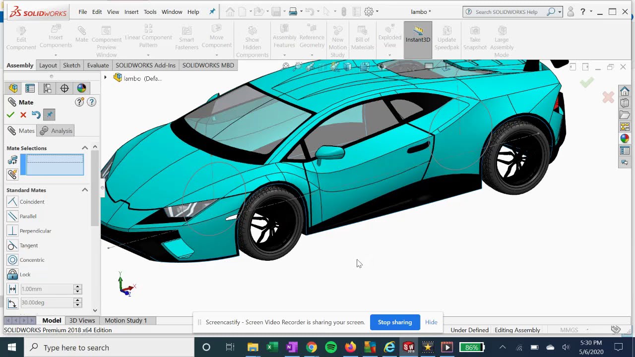 Solidworks Tutorial Part 8 | Lamborghini Huracan - YouTube