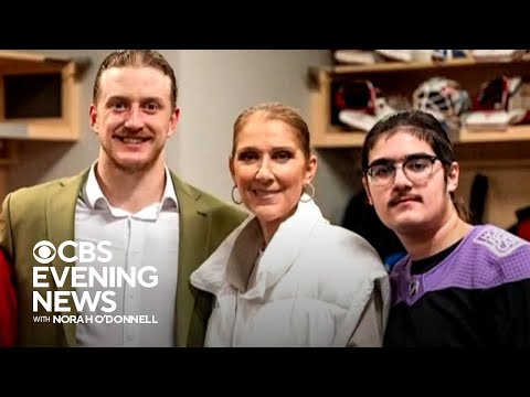 Celine Dion greets Montreal Canadiens in rare public appearance