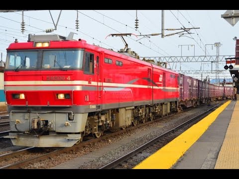 EH800-4+コキ 〈3097レ〉 五稜郭駅到着 - YouTube